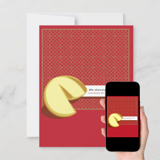 Chinese Fortune Cookie Rehearsal Invitation | Zazzle