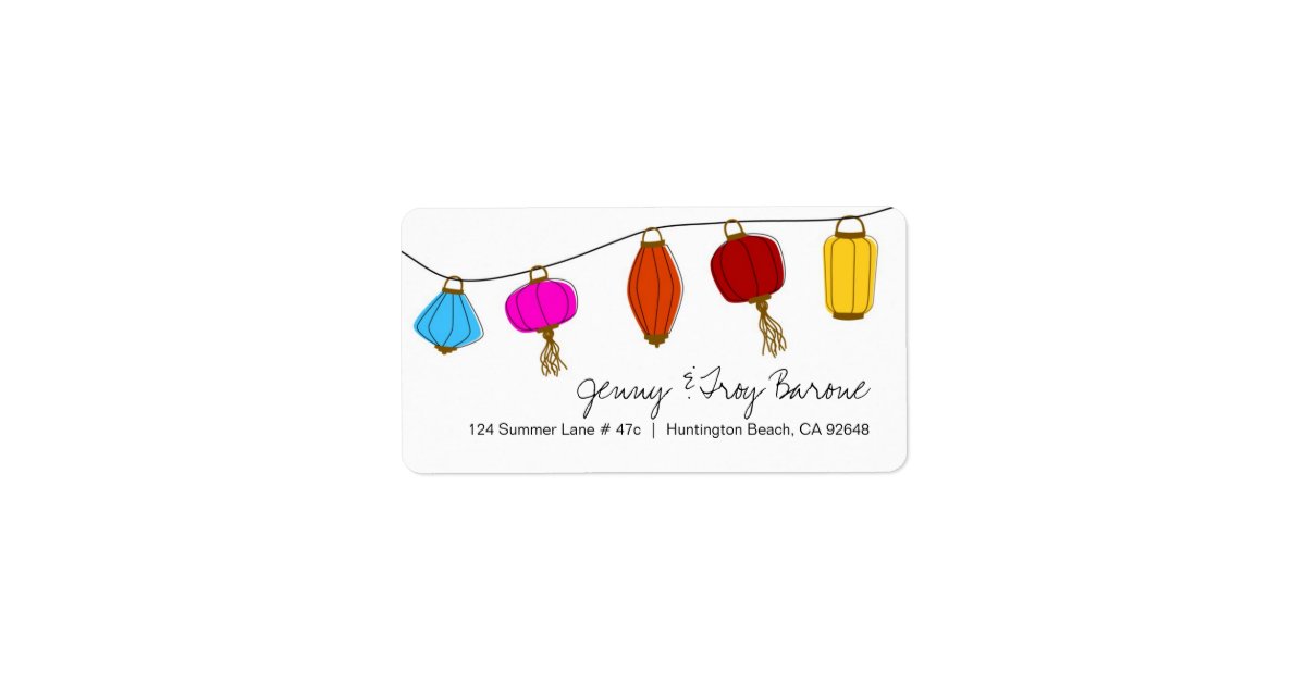 Chinese Lantern Address Labels | Zazzle