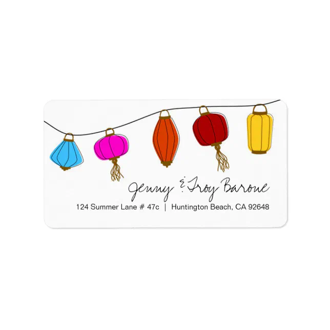 Chinese Lantern Address Labels | Zazzle
