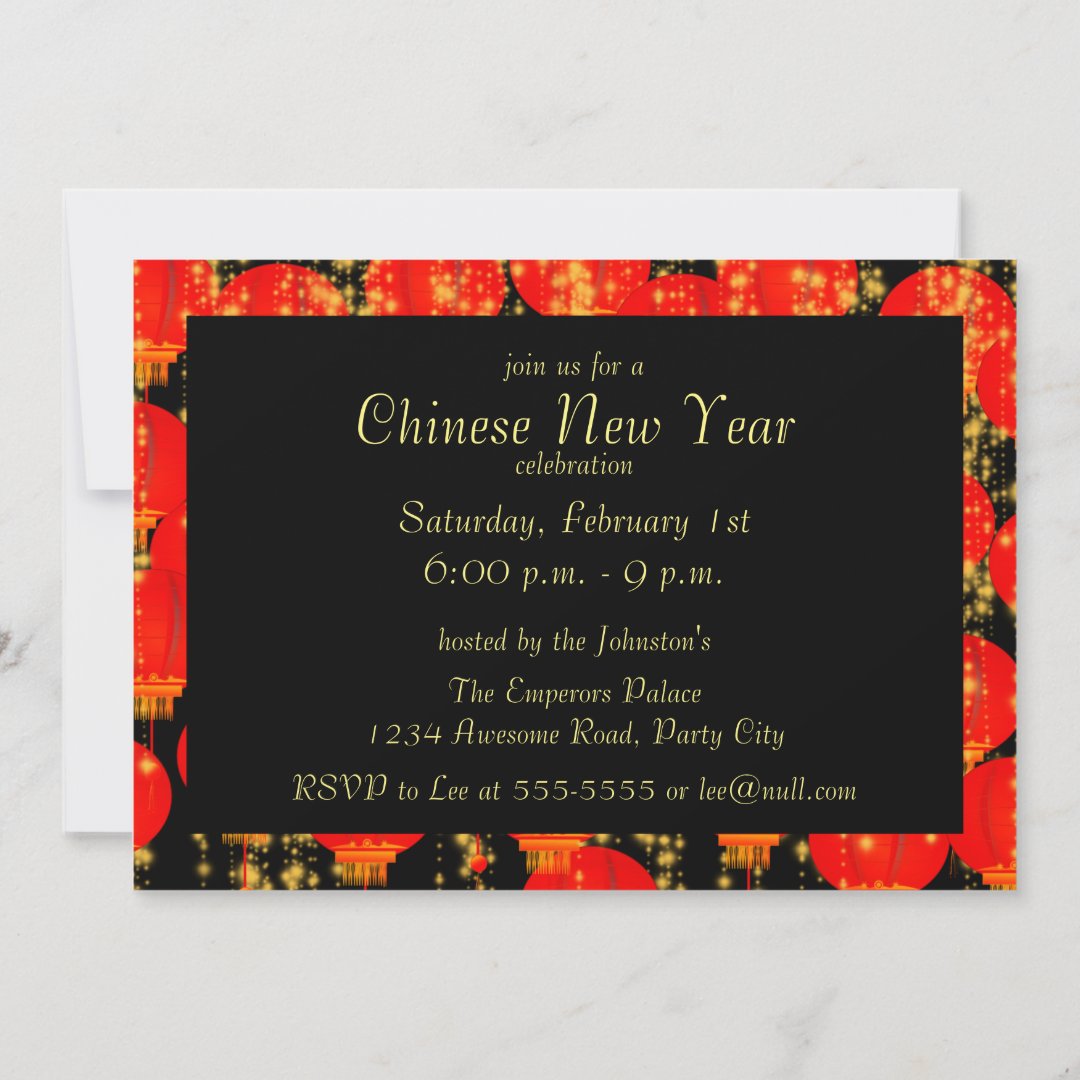 Chinese Lanterns Invitation | Zazzle