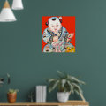 Chinese laughing Good Luck New Years Buddha art Poster | Zazzle