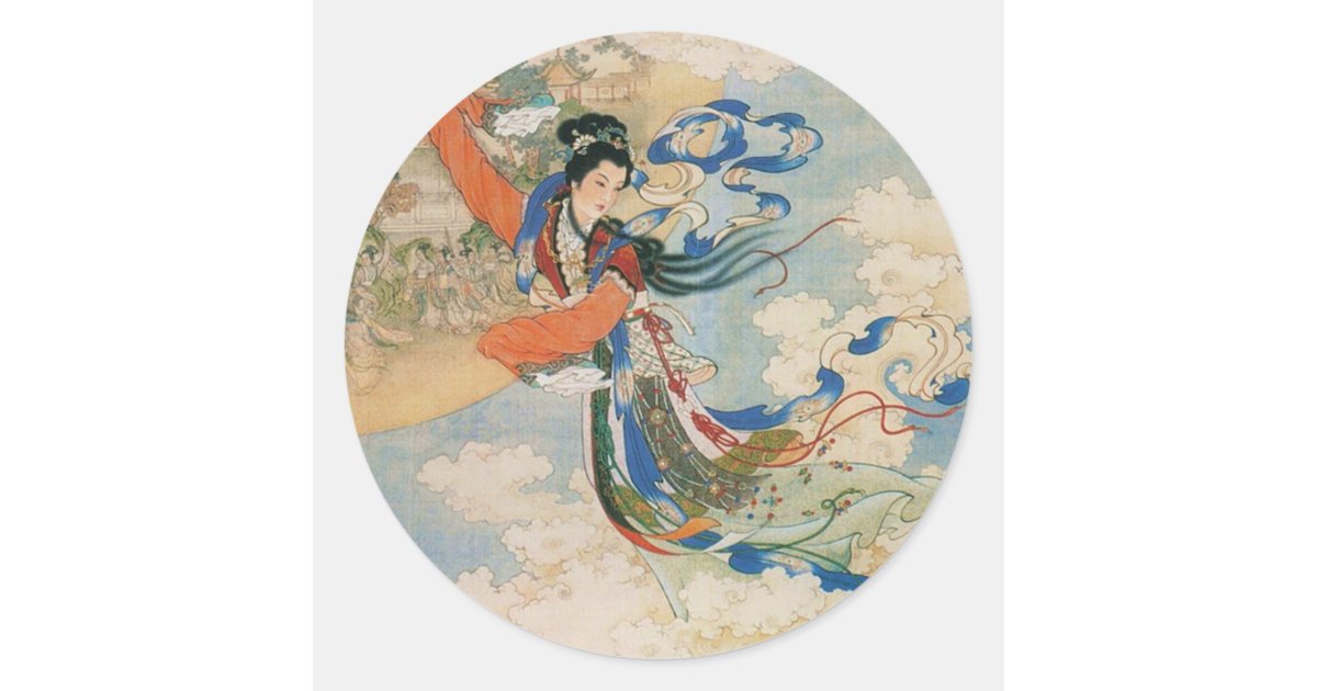 Chinese Moon Goddess sticker | Zazzle
