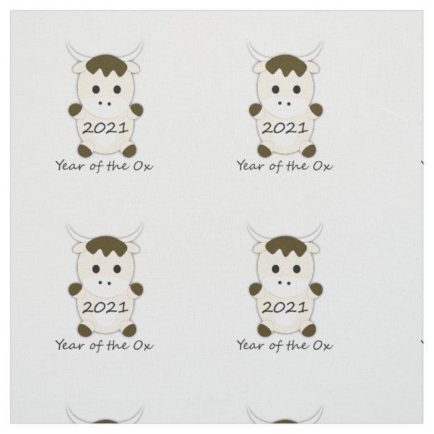 Year of the Ox Fabric | Zazzle.com