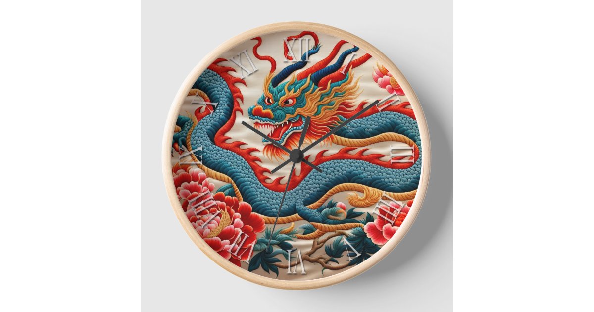 Chinese New Year Dragon Zodiac Birthday EmWC1 Clock | Zazzle
