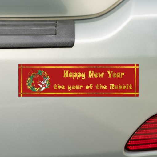 Chinese New Year of The Rabbit Bumper Sticker | Zazzle