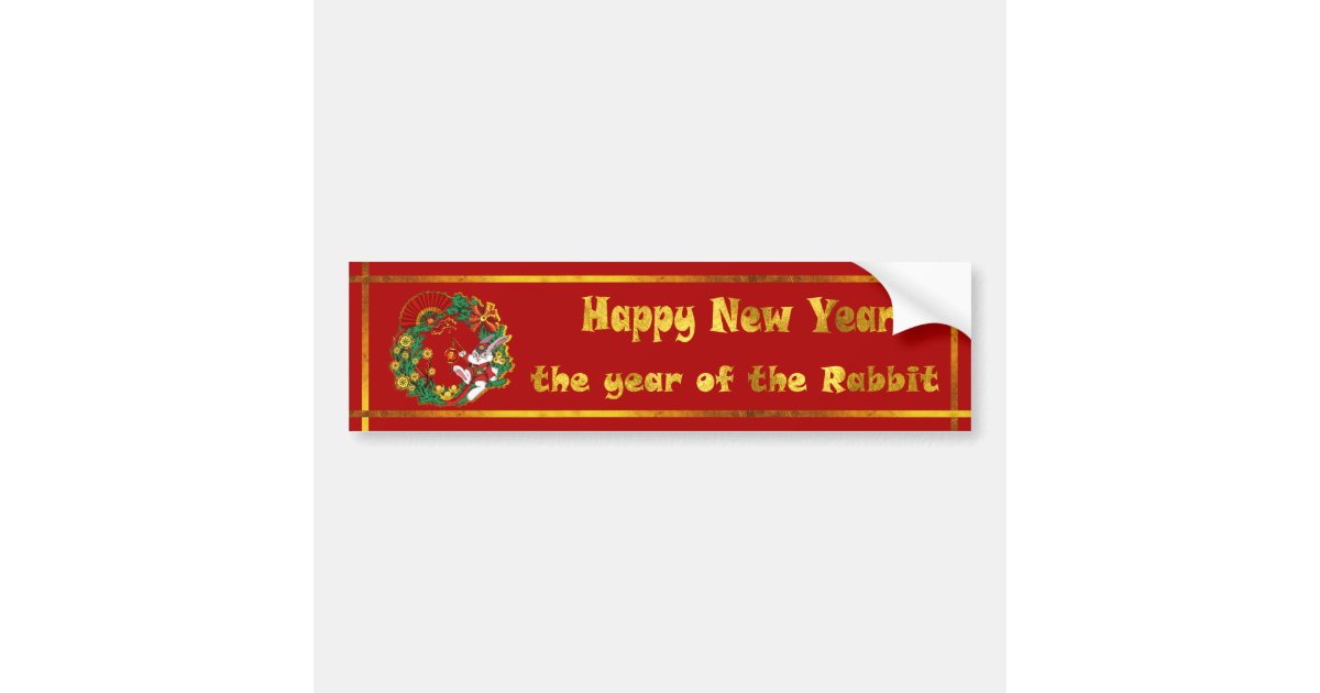 Chinese New Year of The Rabbit Bumper Sticker | Zazzle