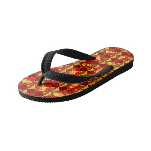 Chinese New Year of The Rabbit Pattern Kid's Flip Flops | Zazzle
