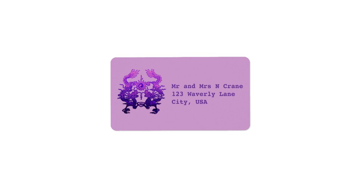 CHINESE NEW YEAR Purple Dragons Label | Zazzle
