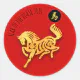 Chinese New Year Red Golden Horse 2026 RS Classic Round Sticker | Zazzle