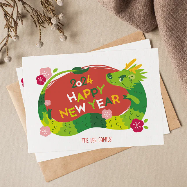 Chinese New Year - Year Of Dragon 2024 Holiday Card | Zazzle