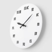 Chinese Numeral Character (Black font) Large Clock | Zazzle
