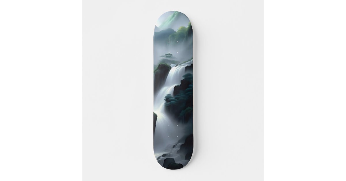 Chinese Painting Of A Waterfall Skateboard | Zazzle