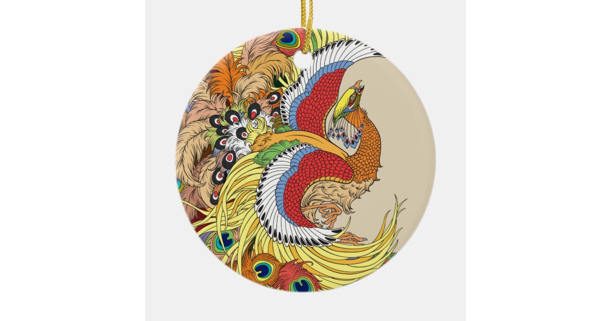 Chinese phoenix ceramic ornament | Zazzle