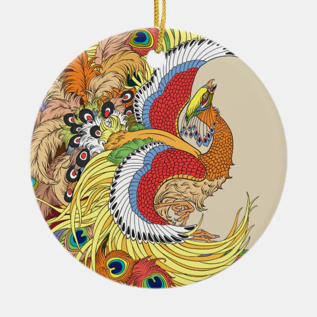 Chinese phoenix ceramic ornament | Zazzle