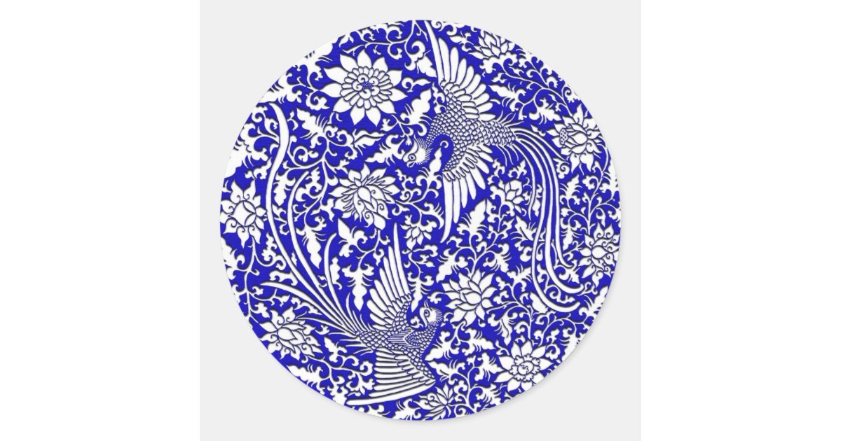 Chinese phoenix classic round sticker | Zazzle
