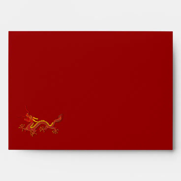 Chinese Red And Gold Year Of The Dragon Letter Envelope | Zazzle