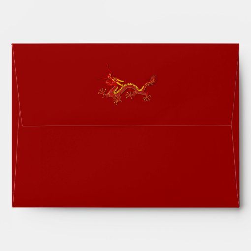 Chinese Red And Gold Year Of The Dragon Letter Envelope | Zazzle