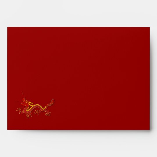 Chinese Red And Gold Year Of The Dragon Letter Envelope | Zazzle.com