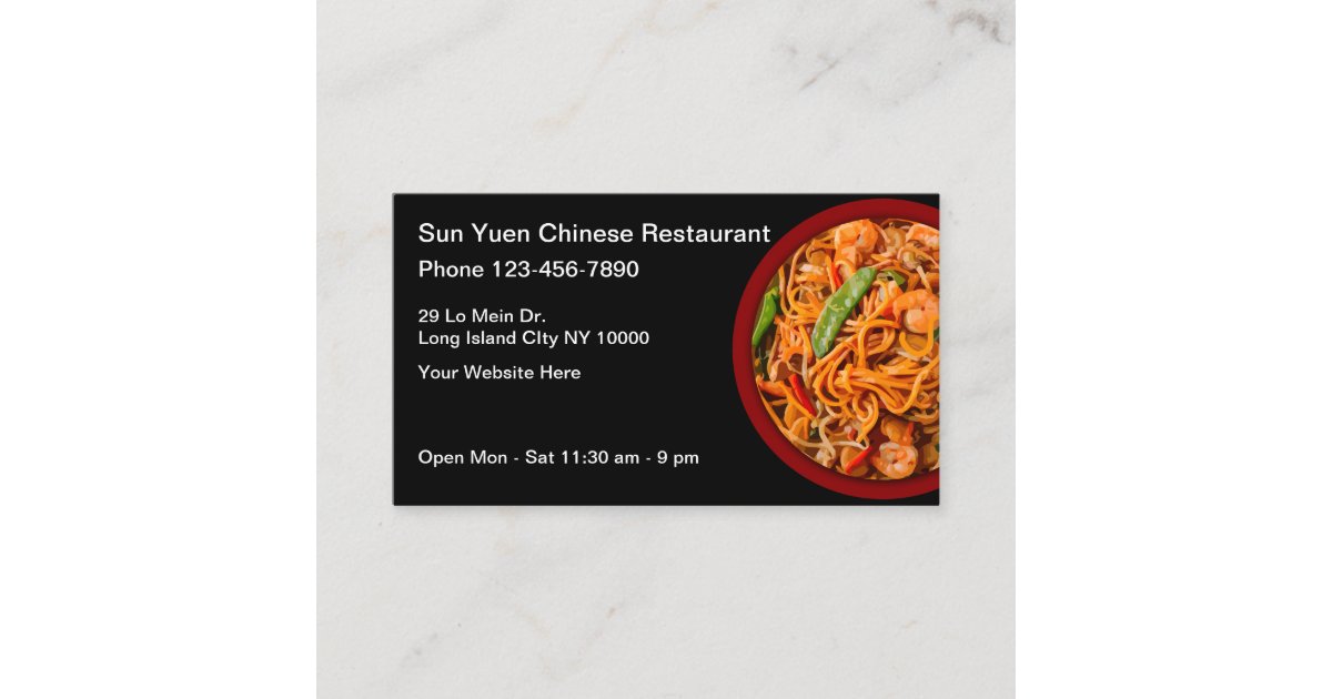 Chinese Restaurant Fine Cuisine Business Card | Zazzle.com