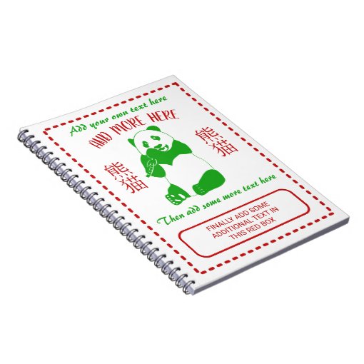 Chinese Restaurant Takeout Menu Custom Text Notebook | Zazzle