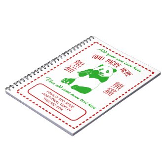Chinese Restaurant Takeout Menu Custom Text Notebook | Zazzle
