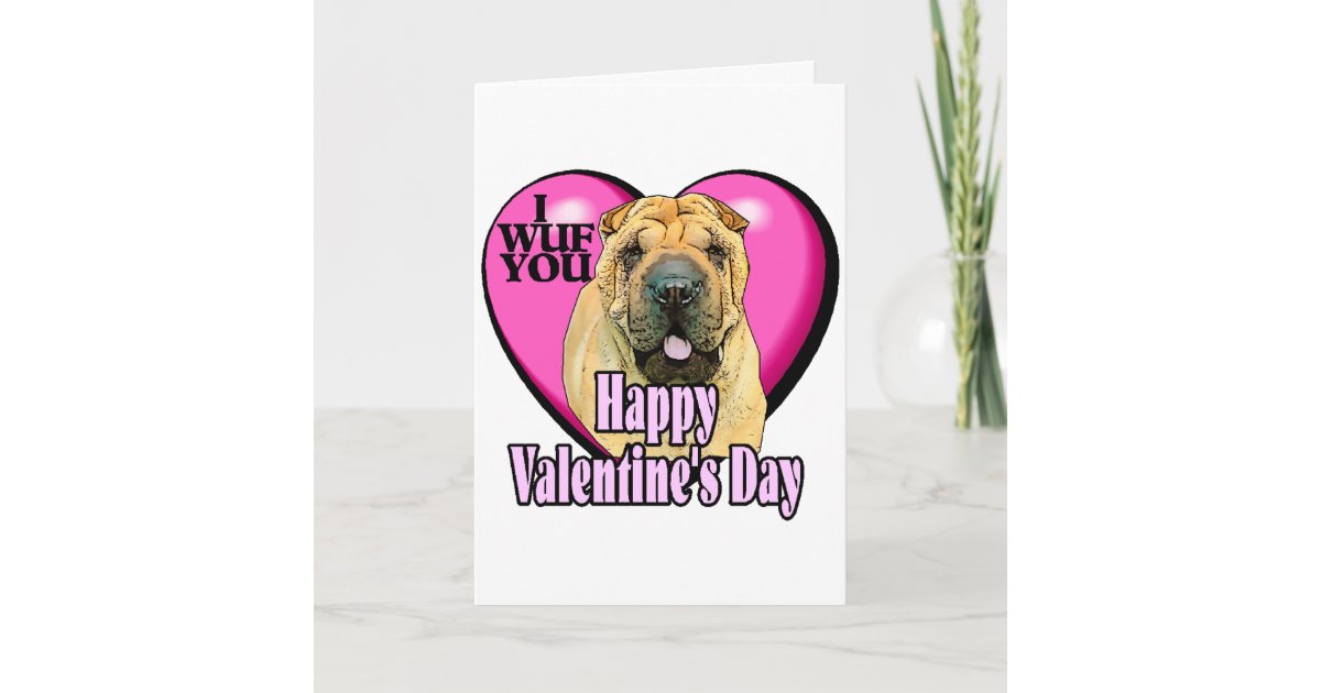 Chinese Shar-pei Valentines Day Holiday Card | Zazzle