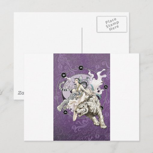 Chinese Spirit of the Tiger w Chinese Elemental Postcard | Zazzle