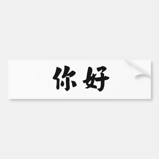 Chinese Symbol for hello Bumper Sticker | Zazzle