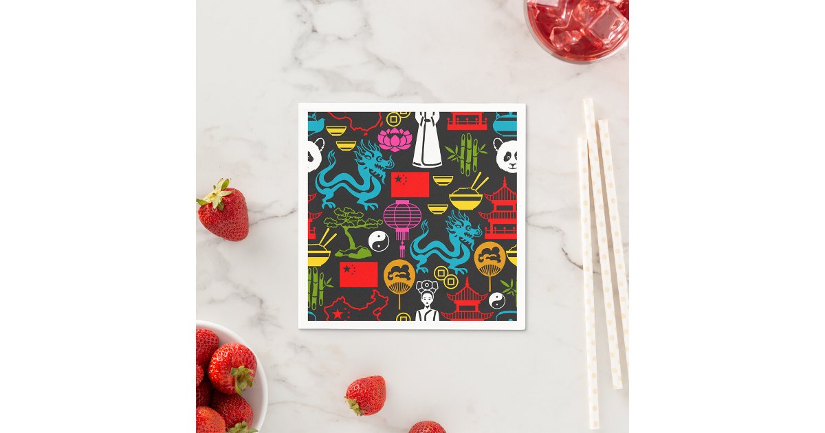 Chinese Symbols Napkins | Zazzle