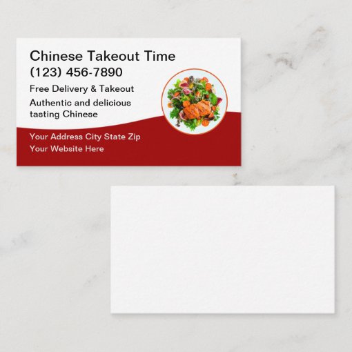Chinese Takeout Asian Cuisine Restaurant Business Card | Zazzle