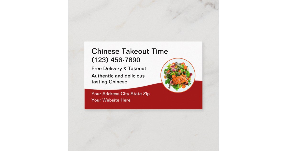 Chinese Takeout Asian Cuisine Restaurant Business Card | Zazzle