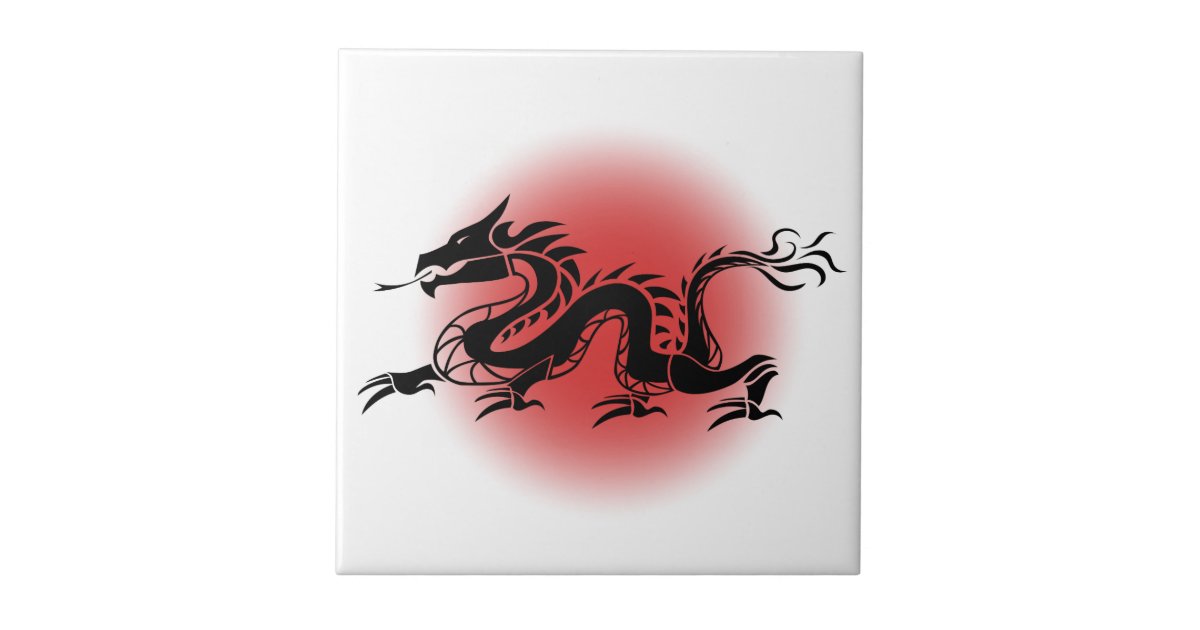 Chinese traditional dragon tile | Zazzle