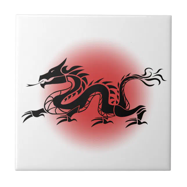Chinese traditional dragon tile | Zazzle