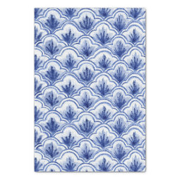 Chinese Vintage Shell Pattern Blue and White Tissue Paper | Zazzle