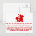 CHINESE ZODIAC RABBIT PAPERCUT ILLUSTRATION POSTCARD | Zazzle