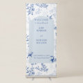 Chinoiserie Blue and White Elegant Floral Wedding Retractable Banner ...