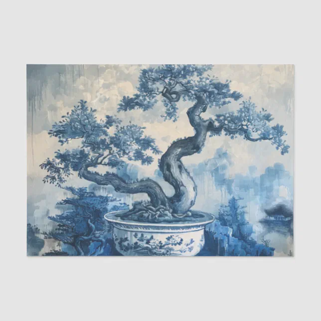Chinoiserie Blue and White Porcelain Design Tissue Paper | Zazzle