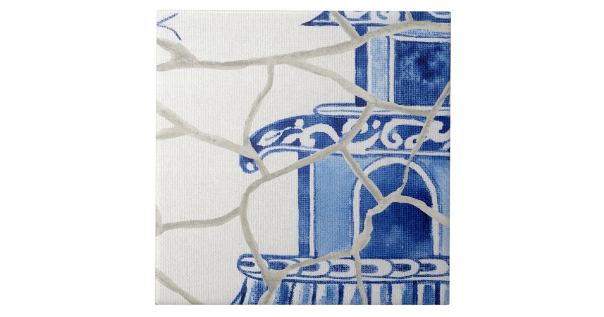 Chinoiserie Chic Blue White Chinese Pagoda Ceramic Tile | Zazzle