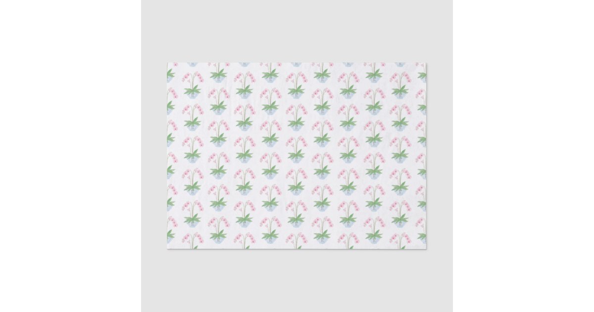 Chinoiserie Chic Pink Orchid Ginger Jar Planter Tissue Paper | Zazzle