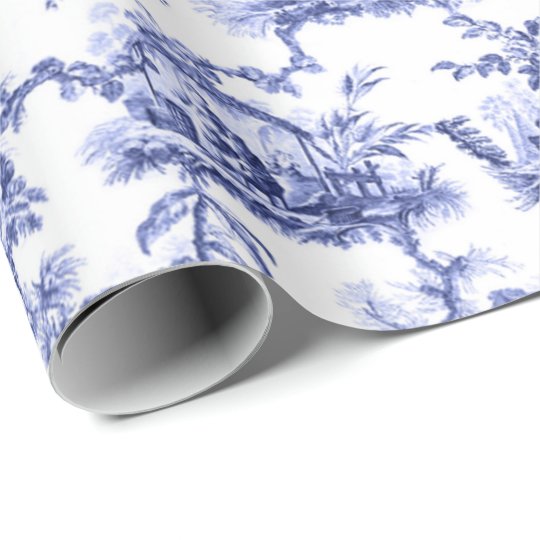Chinoiserie China Blue Wrapping Paper | Zazzle.com