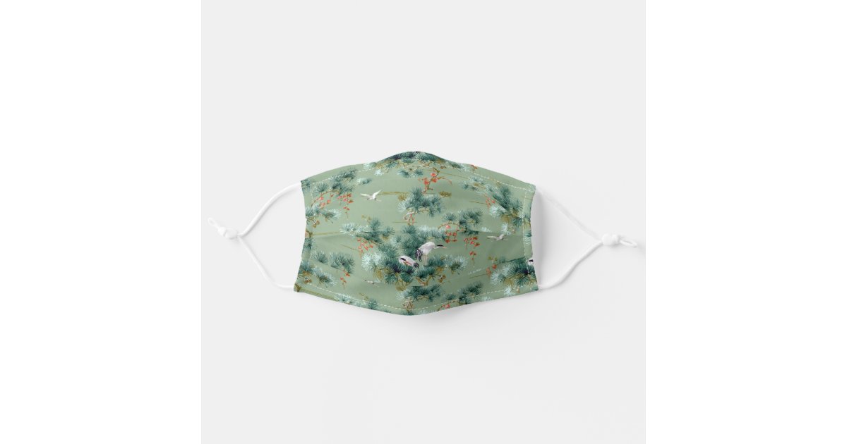 Chinoiserie Crane Adult Cloth Face Mask | Zazzle