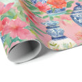 Chinoiserie Floral Pattern Wrapping Paper | Zazzle