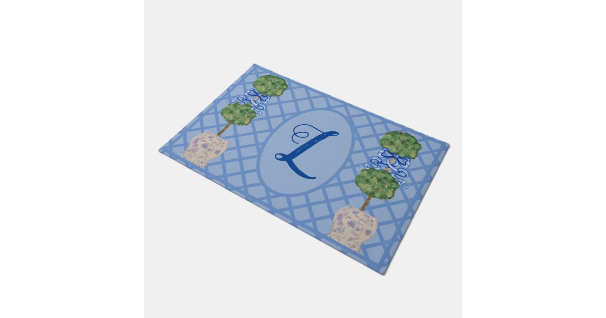 Chinoiserie Ginger Jar Jars Topiary Rug Doormat | Zazzle