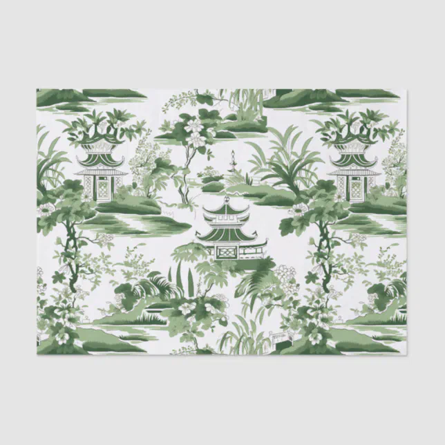 Chinoiserie Orient Landscape Painting Decoupage Tissue Paper | Zazzle