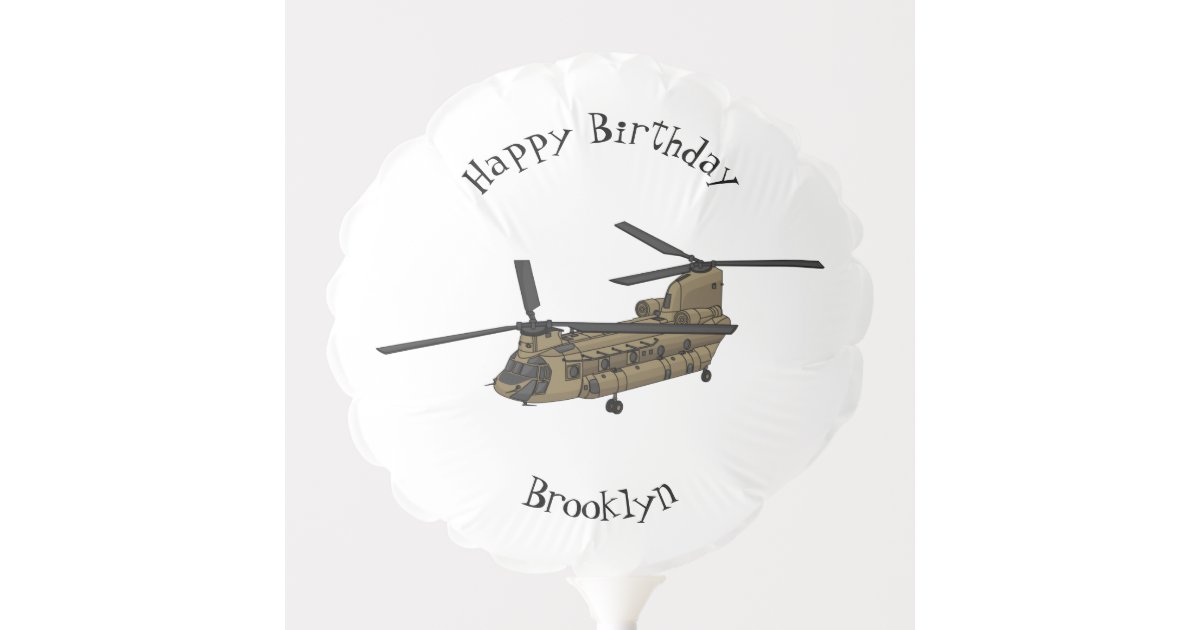 Chinook military helicopter illustration balloon | Zazzle