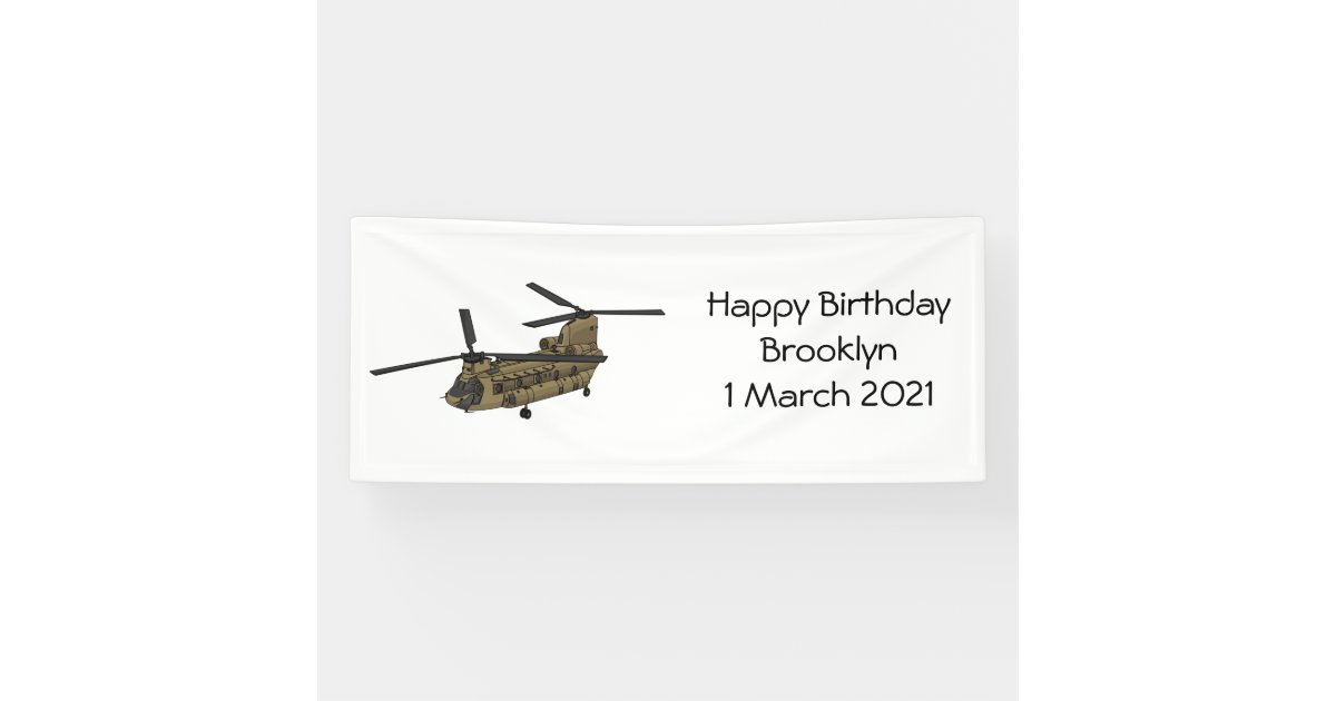 Chinook military helicopter illustration banner | Zazzle