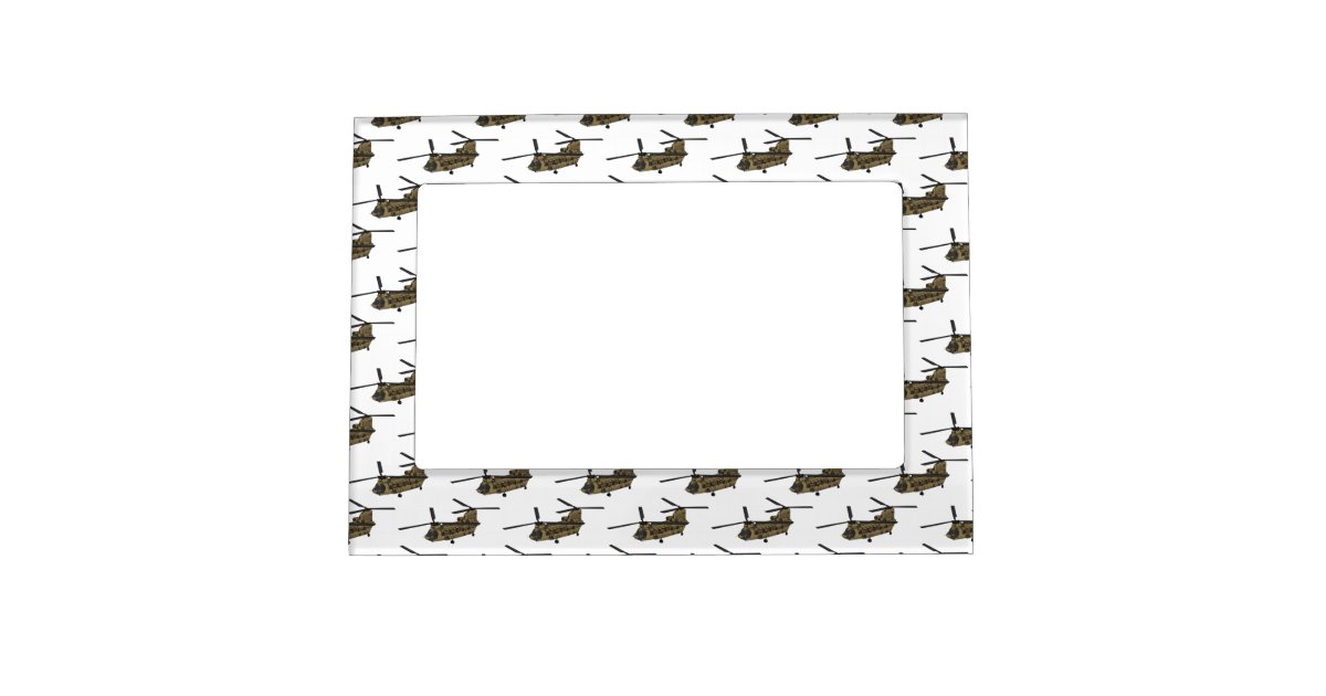 Chinook military helicopter illustration magnetic frame | Zazzle