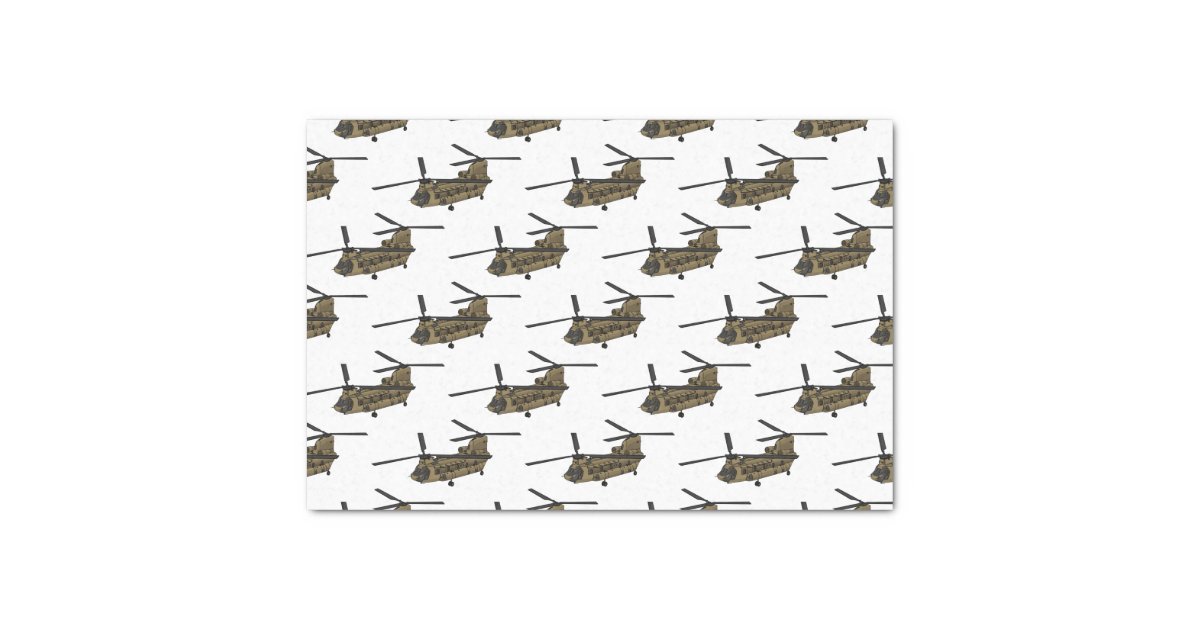 Chinook military helicopter illustration tissue paper | Zazzle