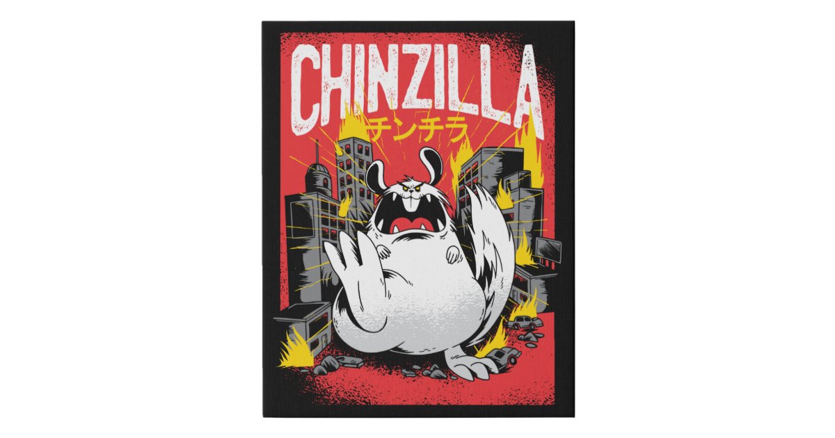 Chinzilla Chinchilla Monster Faux Canvas Print | Zazzle