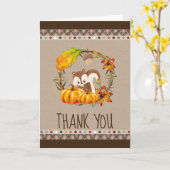 Chipmunk and Pumpkins Fall Rustic Thank You Card | Zazzle